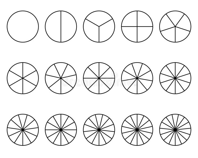 Circles Divided into Segments from 1 To 15. Segments Infographic Stock ...