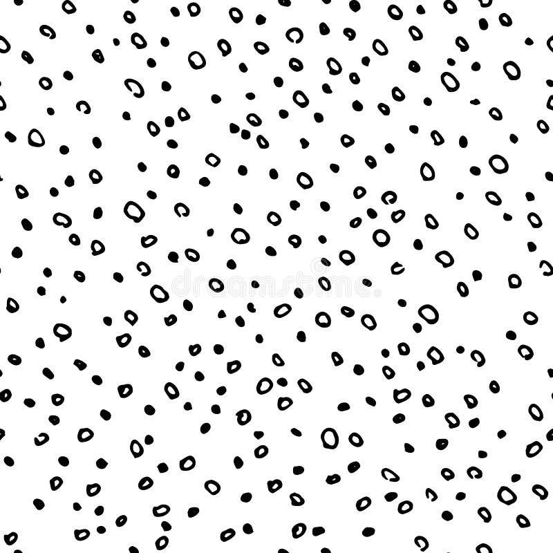 Circles and Dots Ink Hatching. Hand Drawn Vector Seamless Patter Stock ...
