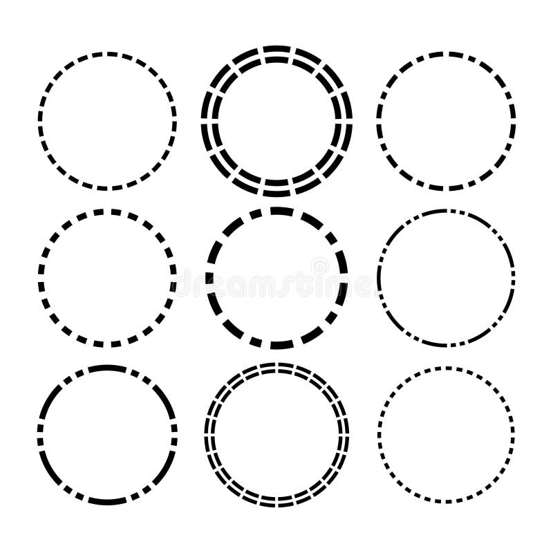 Circles Dotted Line. Drawing Style. Round Shape. Paper Cut Style ...