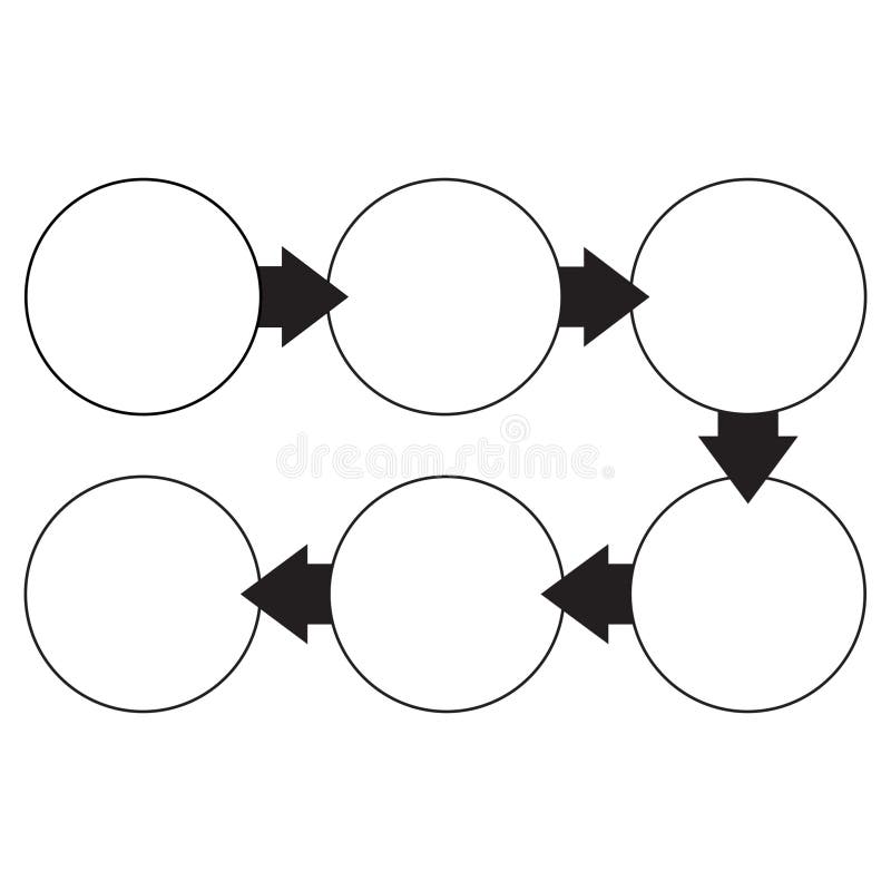 Circles Empty Arrows Black Diagram Infographic Blank Stock Illustration ...