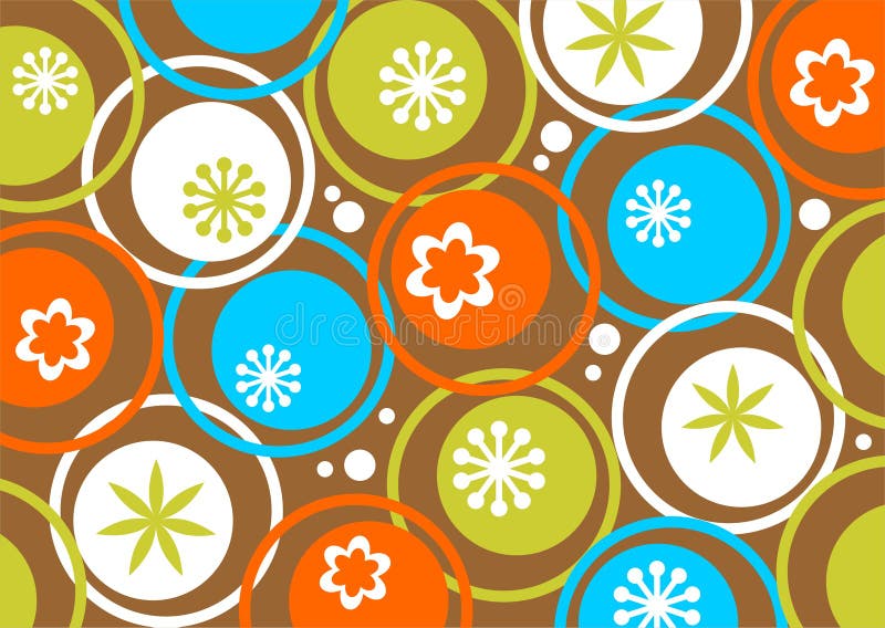 Circles and Flowers Pattern Stock Vector - Illustration of decorative ...