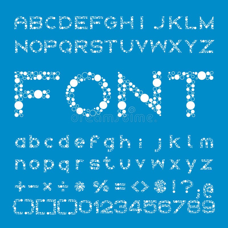 Circles Font of Different Sizes, Alphabet and Number Inside the Texture ...