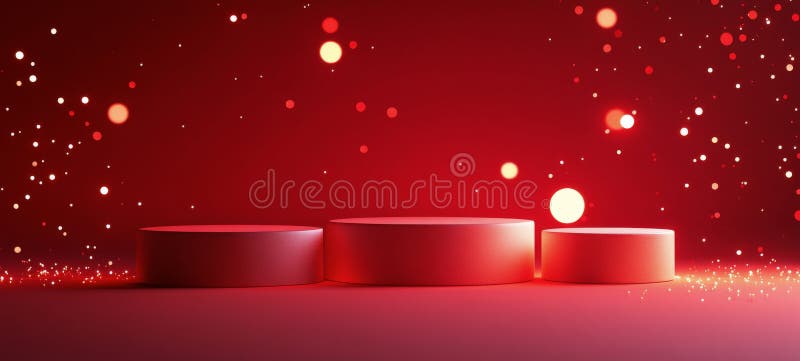 Circles with Glowing Red LED Lights Displayed on a Sleek Surface ...