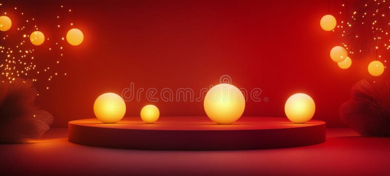 Circles with Glowing Red LED Lights Displayed on a Sleek Surface ...