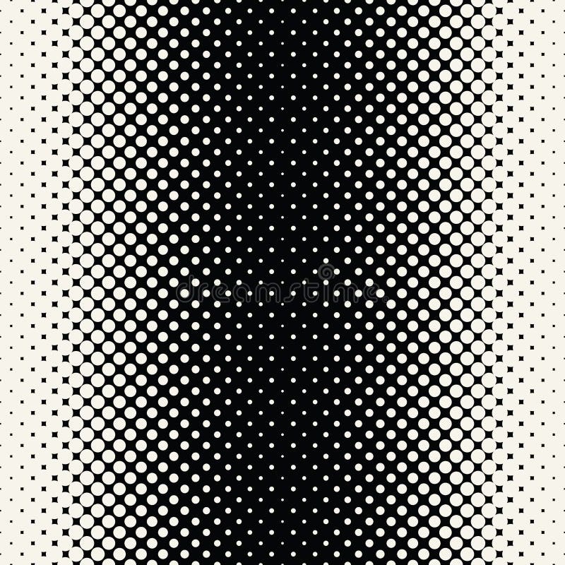 Circles Halftone Seamless Geometric Gradient Black and White Pattern ...