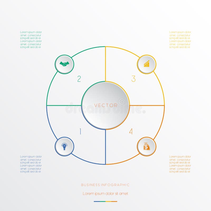Infographic Four Points Arranged in Circle Gear Stock Vector ...