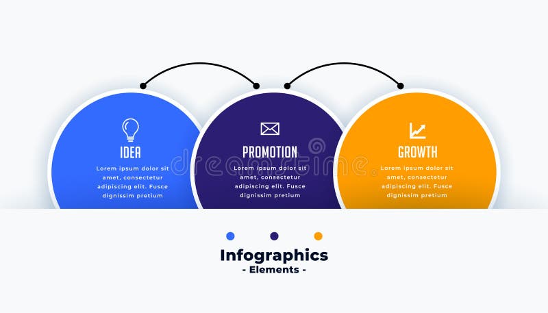 Circles Infographic Template Connecting with Eachother Stock Vector ...