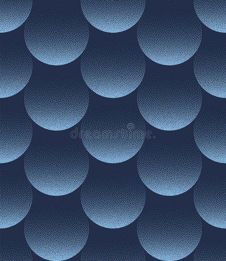 Circles Layered Structure Vector Seamless Pattern Trend Blue Abstract Background Stock Vector ...