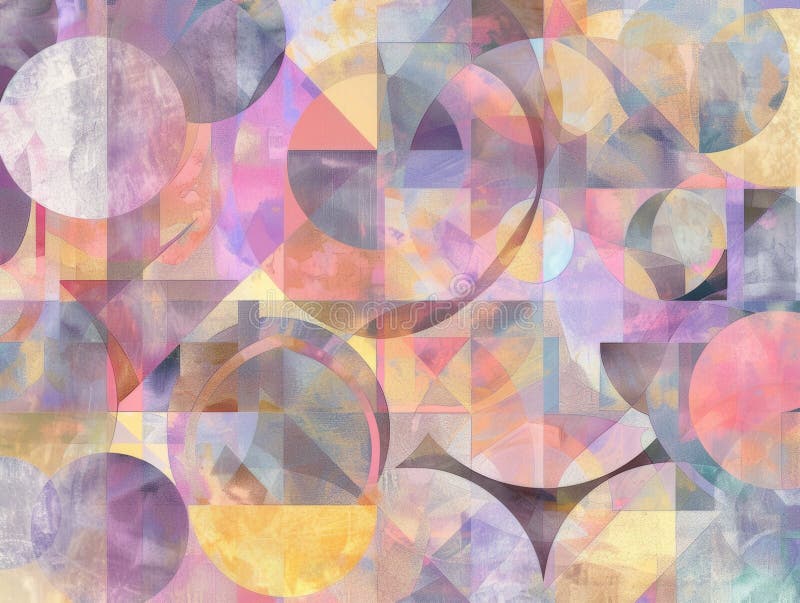 A Geometric Pattern of Circles and Lines in Pastel Colors Stock ...