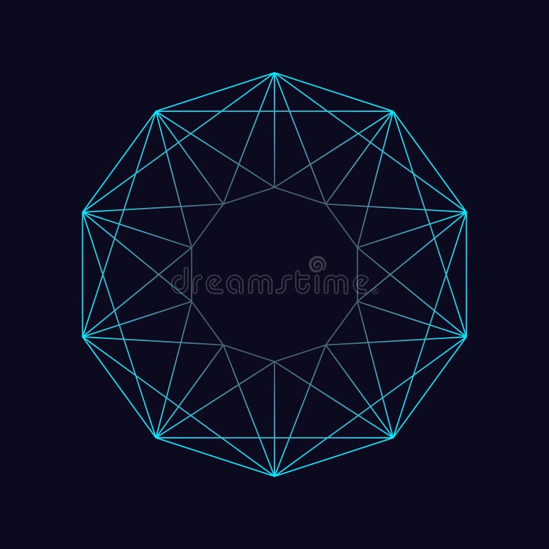 Circles with Low Poly Stars Design Stock Vector - Illustration of ...