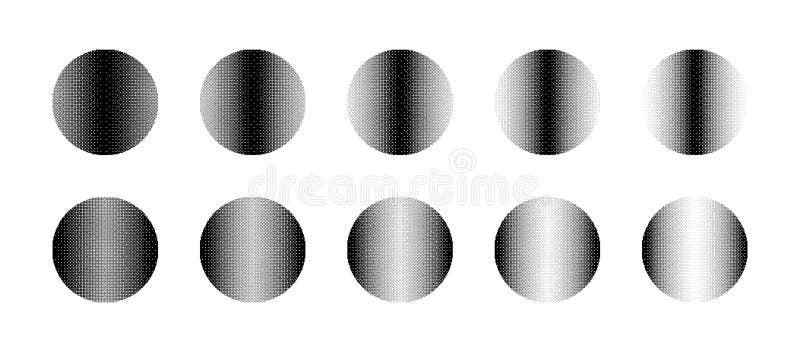 Circles with Miscellaneous Density of Bitmap Dither Gradient Isolate on ...