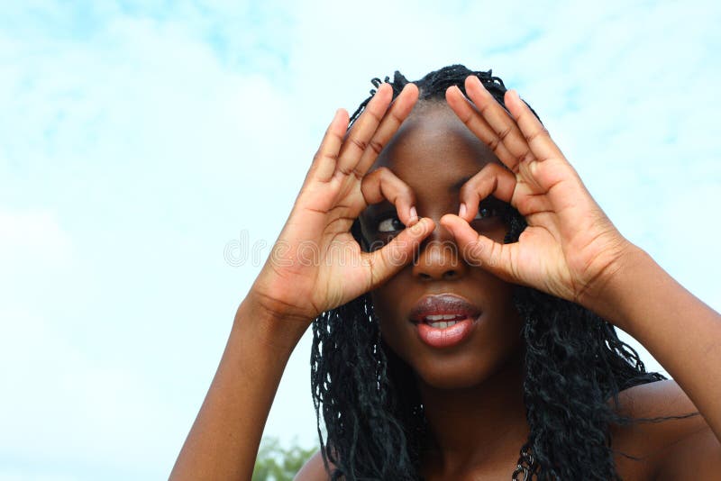 Circles Over Eyes stock photo. Image of copyspace, female - 5570272