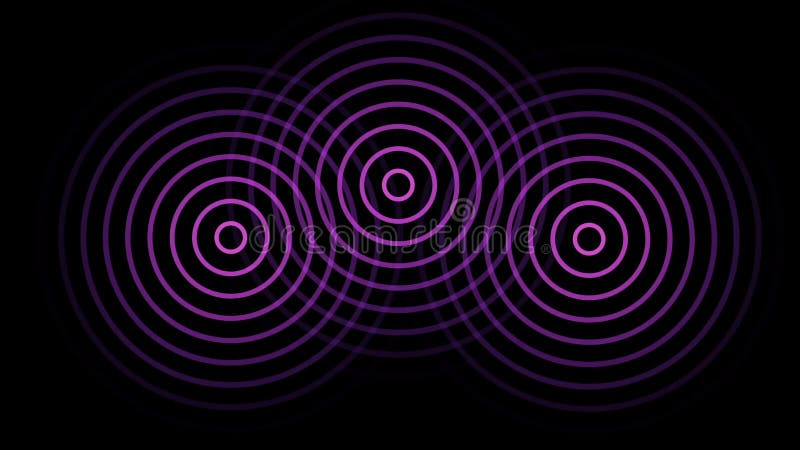 3 Circles or Radio Waves Radiating Out from the Center Stock Video ...