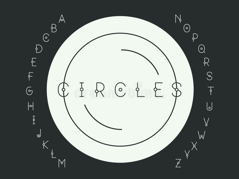Circle Regular Italic Font. Vector Alphabet Stock Vector - Illustration ...
