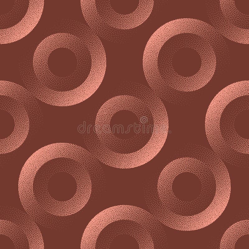 Circles Retro Styled Tilted Seamless Pattern Trend Vector Brown ...