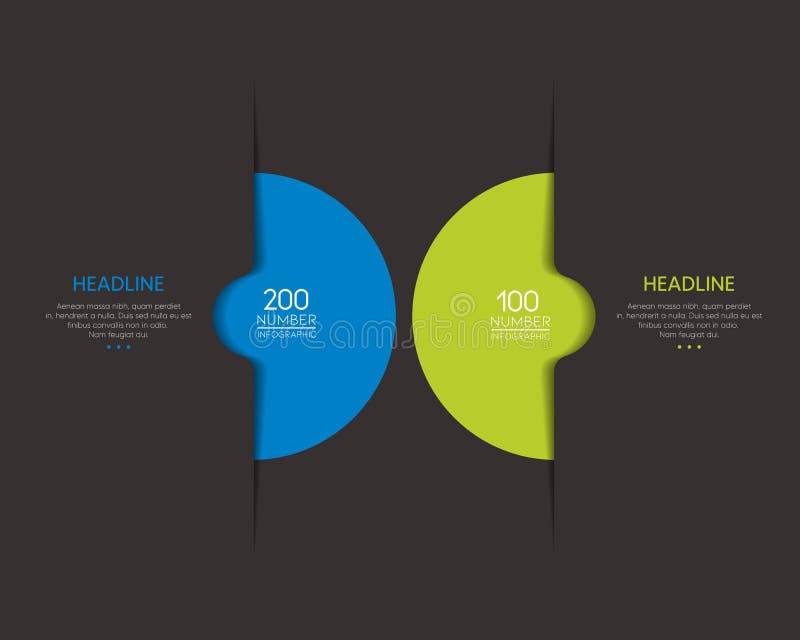 2 Circles. Round Chart, Scheme, Infographic, Numbered Template, Option ...