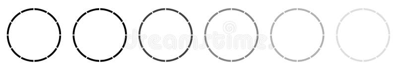 6 Circles Showing Progress Black and Grey Stock Illustration ...