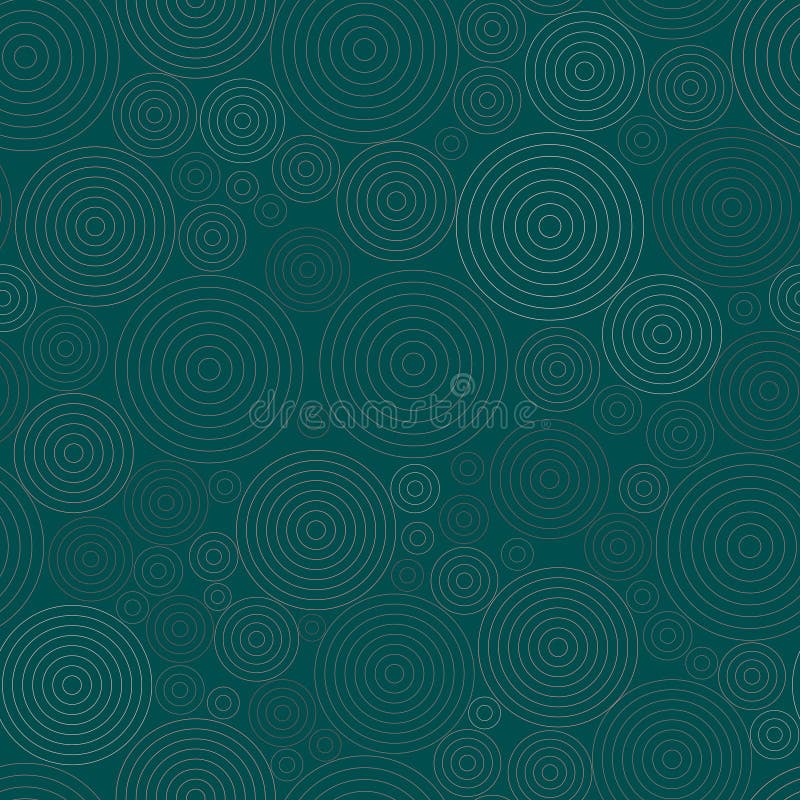 Emerald Green Circles Spirals Vector Seamless Pattern. Circles from ...