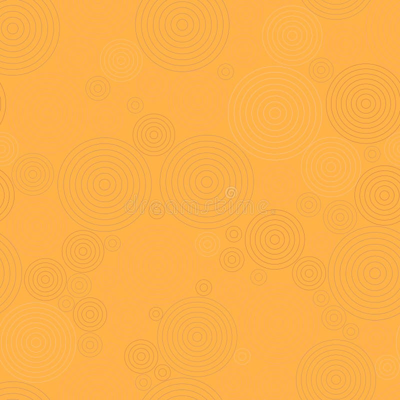 Yellow Circles Spirals Vector Seamless Pattern. Circles from Edges To ...
