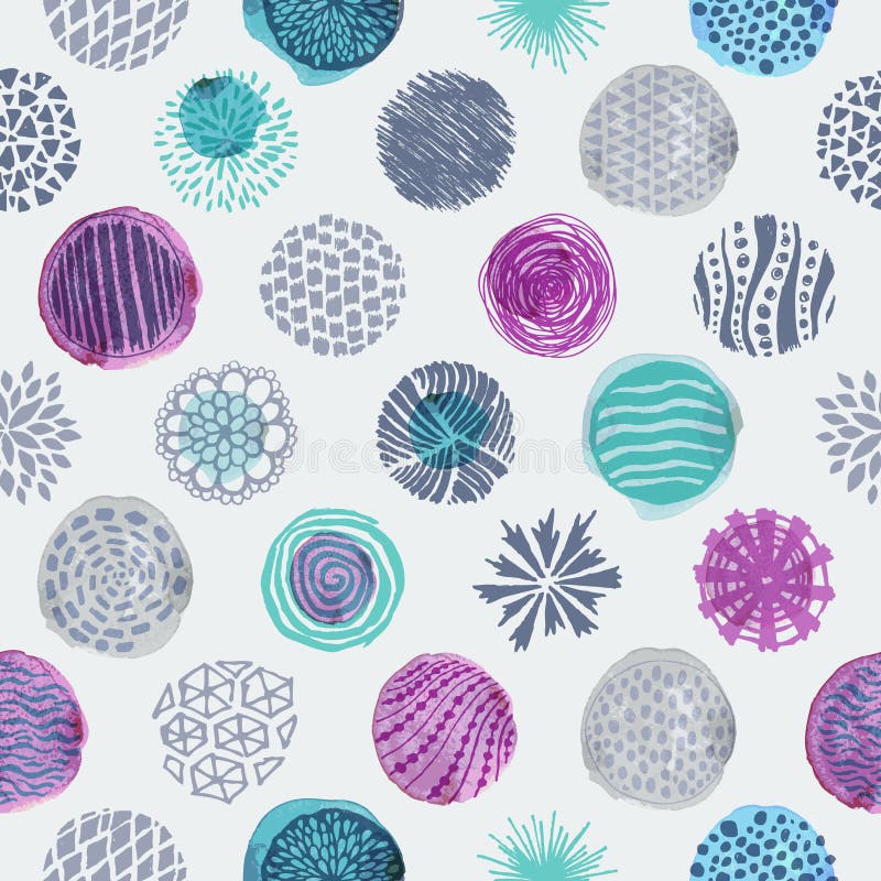 Circles Texture Seamless Pattern Stock Vector - Illustration of print ...