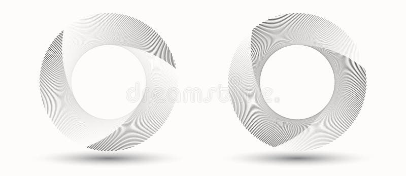 Circles with Three Segments. Abstract Contemporary Art Geometric Lines ...