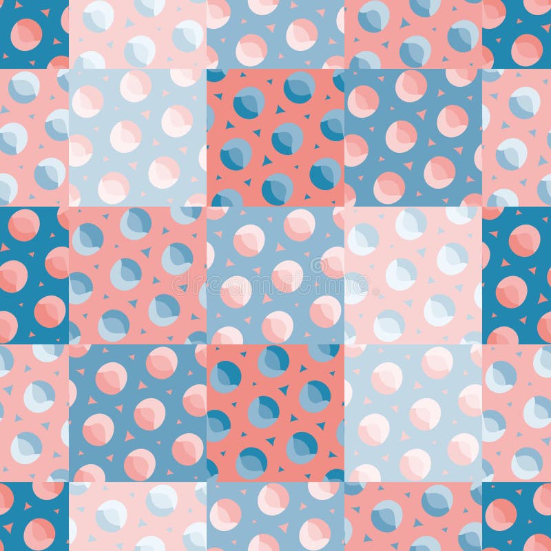 Circles and Triangles Grid Seamless Vector Pattern Stock Vector ...