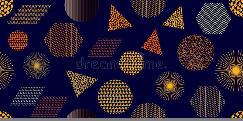 Rich Seamless Pattern with Abstract Geometric Shapes. Stock Vector ...