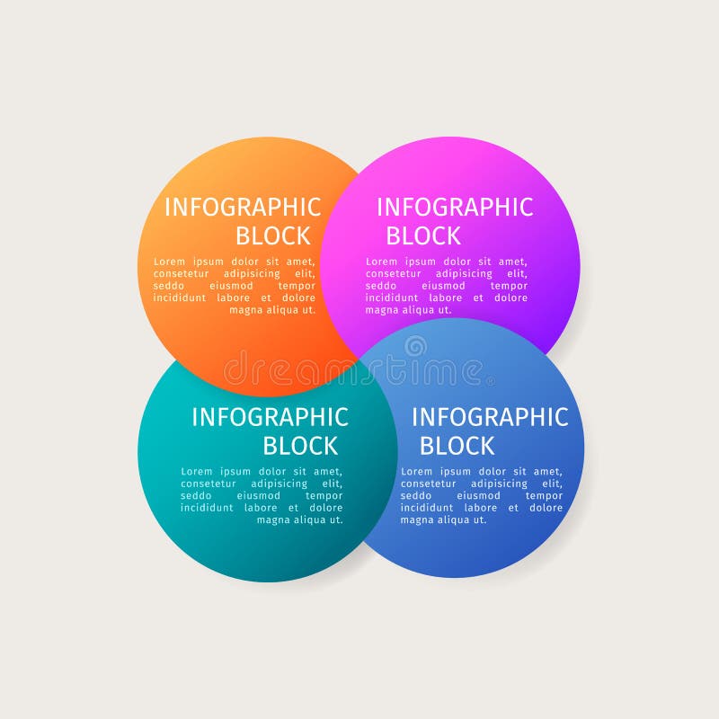 4 Circles Logo Template. Modern Vector Abstract Circle Creative Sign or ...