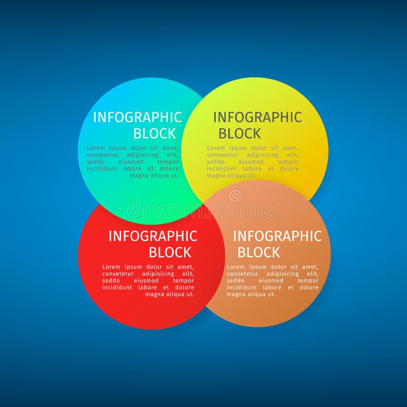 4 Circles Logo Template. Modern Vector Abstract Circle Creative Sign or ...