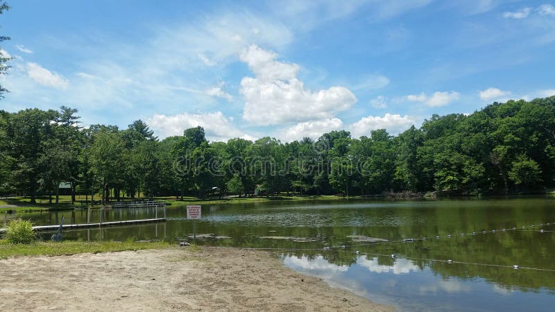 Circleville Park Silver Lake Beach Stock Image - Image of mountains ...