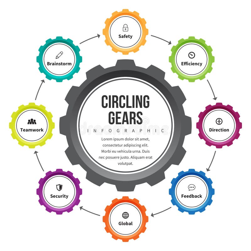 Circling Gear Infographic stock vector. Illustration of infograph ...