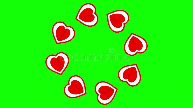 Circling Red Hearts on Green Screen Background Stock Video - Video of ...