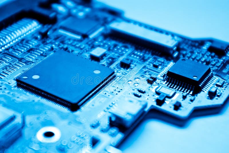 Circuit bleu électronique photo stock. Image du conception - 8352914