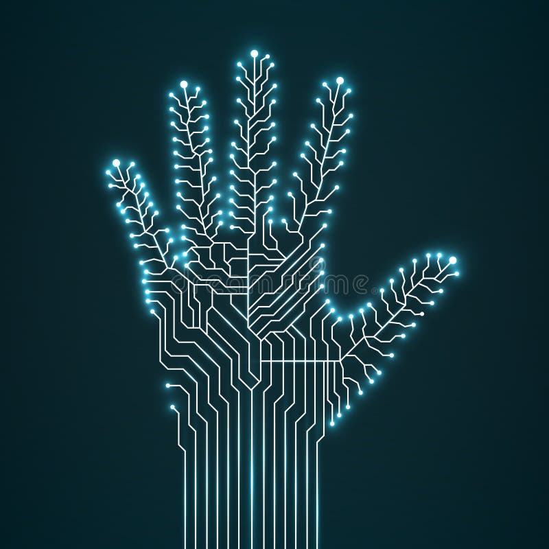 Circuit abstract hand stock vector. Illustration of circuit - 61957930