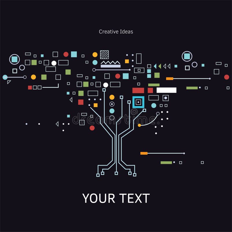 Abstract shapes tree stock vector. Illustration of background - 113543189