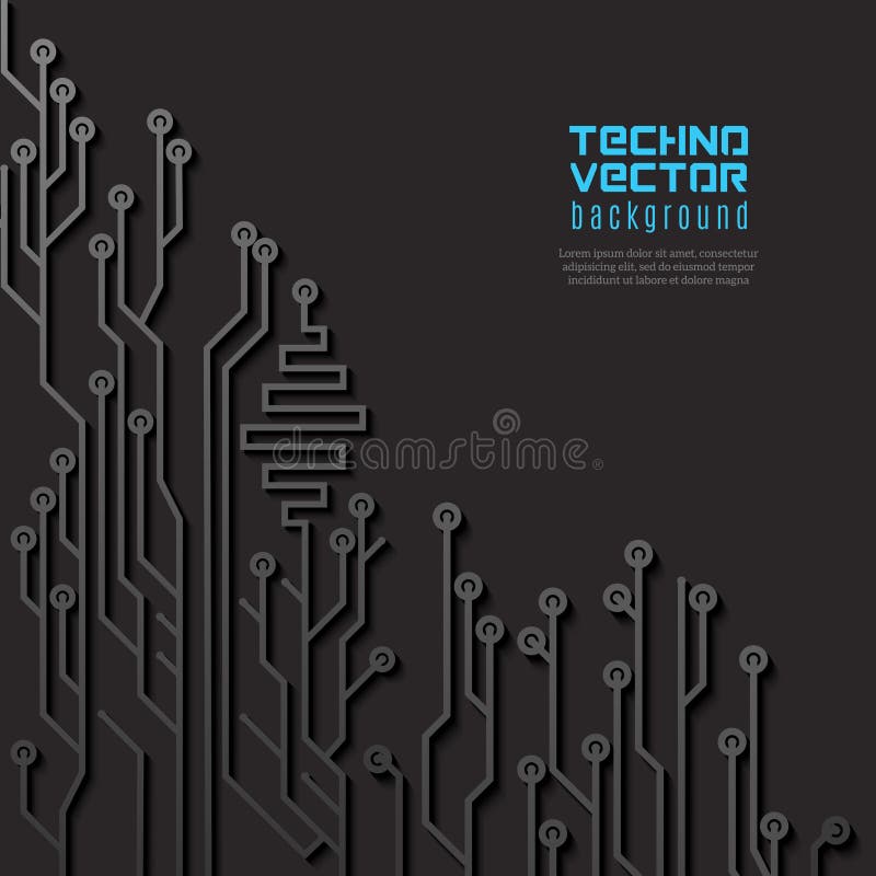 Circuit Black Background stock vector. Illustration of digital - 56298897