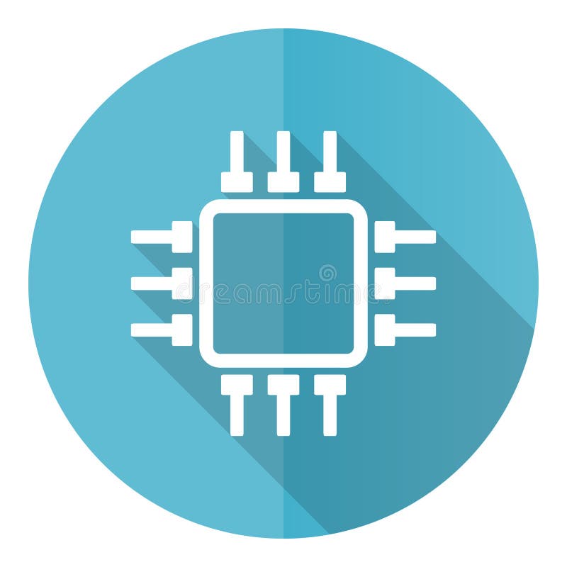 Circuit Blue Round Flat Design Vector Icon Isolated on White Background ...