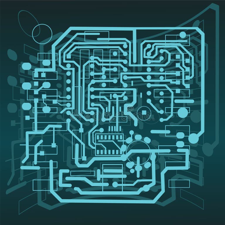 Layered Computer Circuit Board Stock Illustrations – 229 Layered ...
