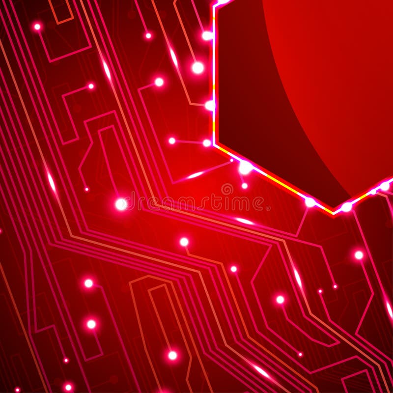 Circuit Board Vector Red Background Stock Vector - Illustration of high ...
