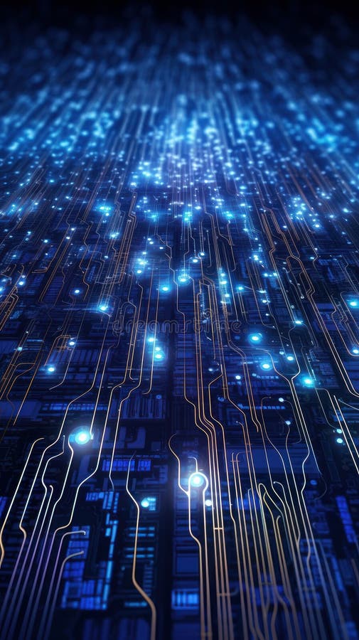 Circuit Board Background, Blue Light. Beautiful Illustration Picture ...