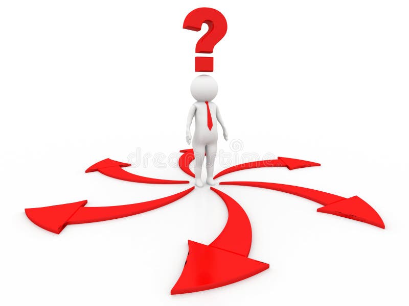 Choice. 3D Little Human Character about To Make a Choice Stock ...