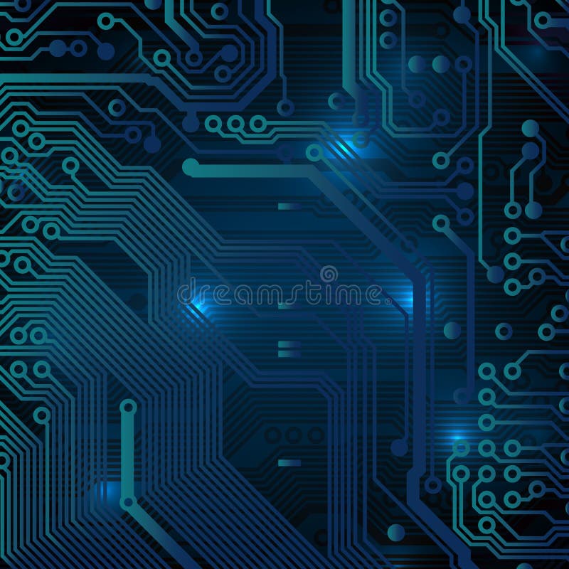 Circuit Board Background. Technology Concept, Dark Background. Analog ...