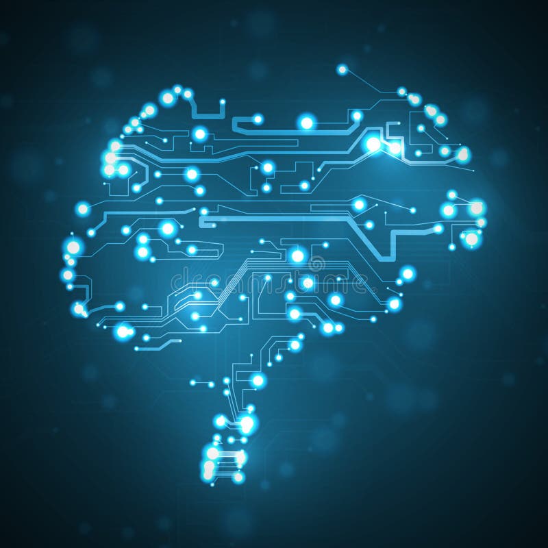 Electronic Circuit Man Head Logo Stock Illustration - Illustration of ...