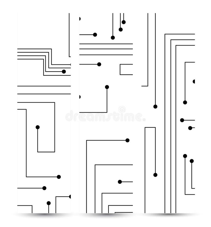 Circuit Board Banner for Your Design. Stock Vector - Illustration of ...
