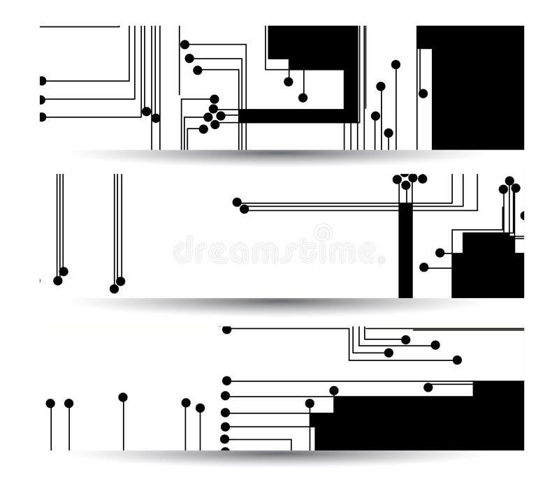 Circuit Board Banner for Your Design Stock Vector - Illustration of ...