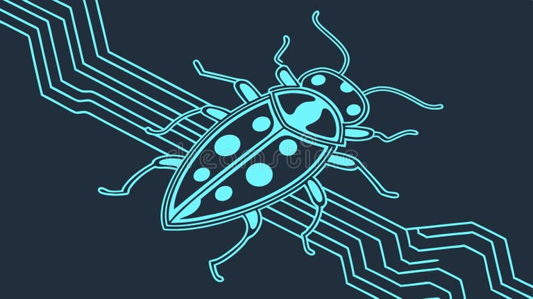 Circuit Board Beetle, Robotic Insect and Tech Integration, Vector ...
