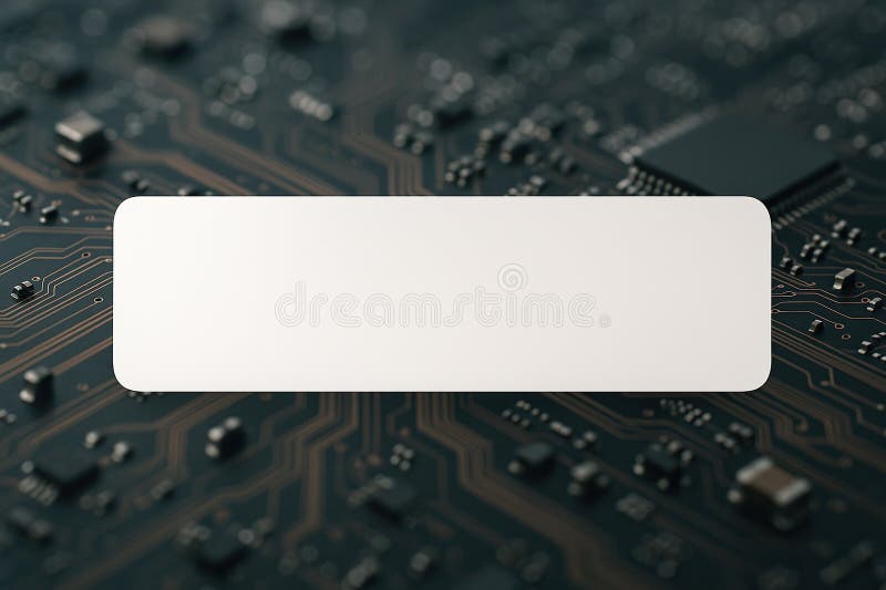 Circuit Board with a Blank White Label for Text Placement Stock ...