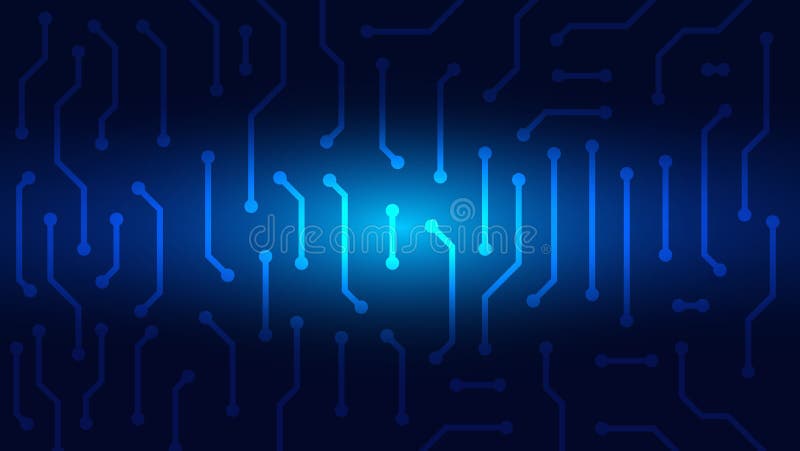 Circuit Board with Blue Lighting Background. Technology and Hi Tech ...