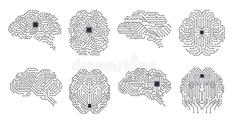 Electronic Human Brain Thinking Stock Illustrations – 2,448 Electronic ...