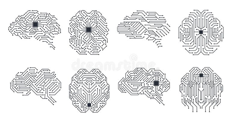 Electronic Human Brain Thinking Stock Illustrations – 2,448 Electronic ...